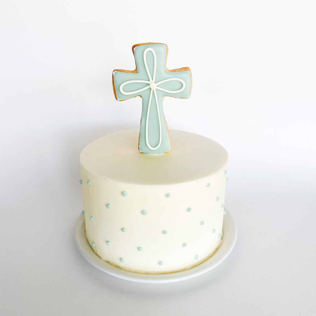 Blue or Pink Cross Cake – Dolce Bakery